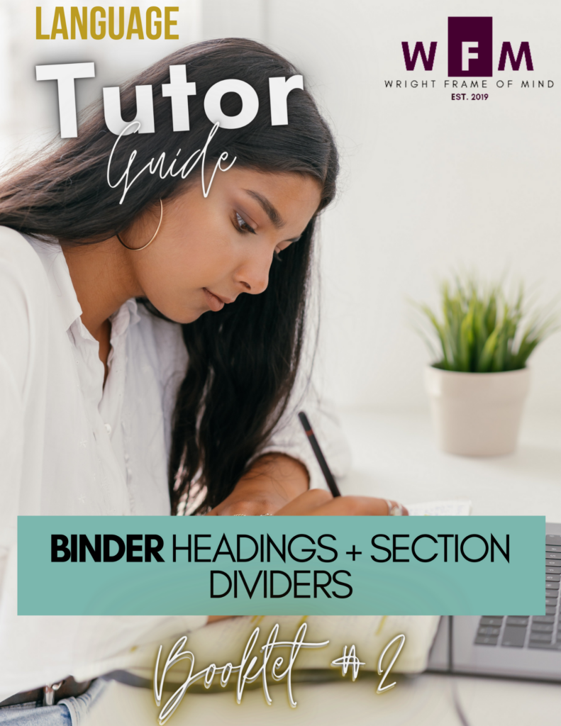 TUTOR Binder Section Dividers: Stay Organized! [LANGUAGE] – Wright ...